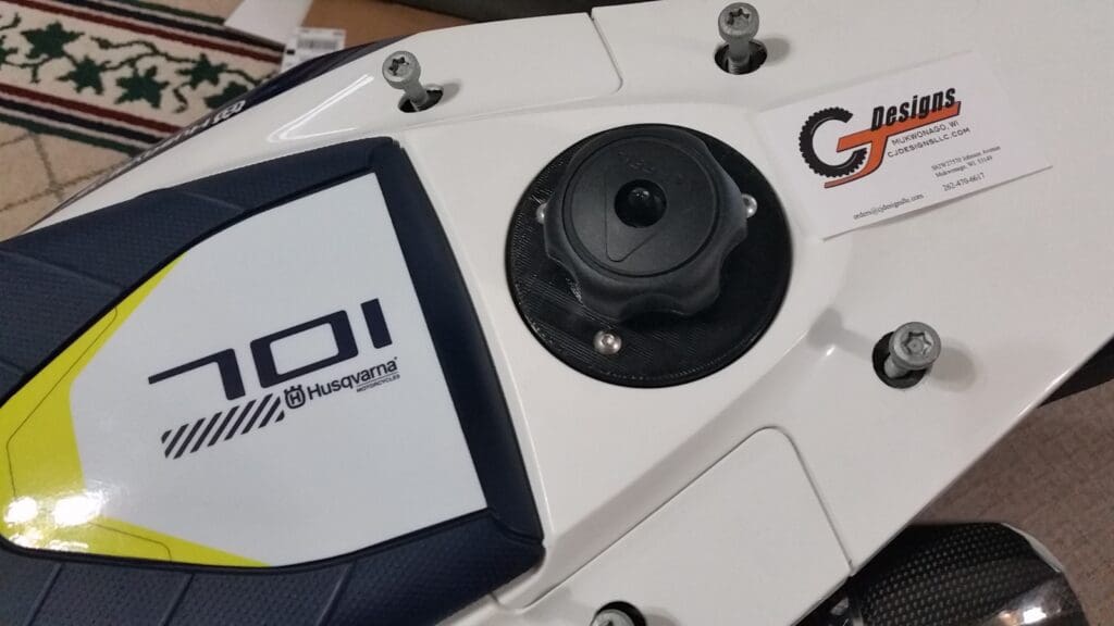 CJ Designs Billet Fuel Filler Neck – Husky 701 Enduro - CJ Designs